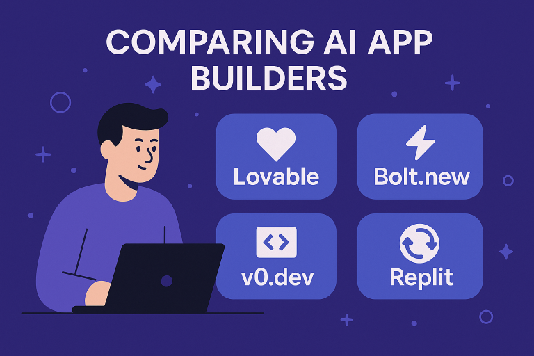 Comparing AI App Builders: Lovable vs Bolt vs v0 vs Replit